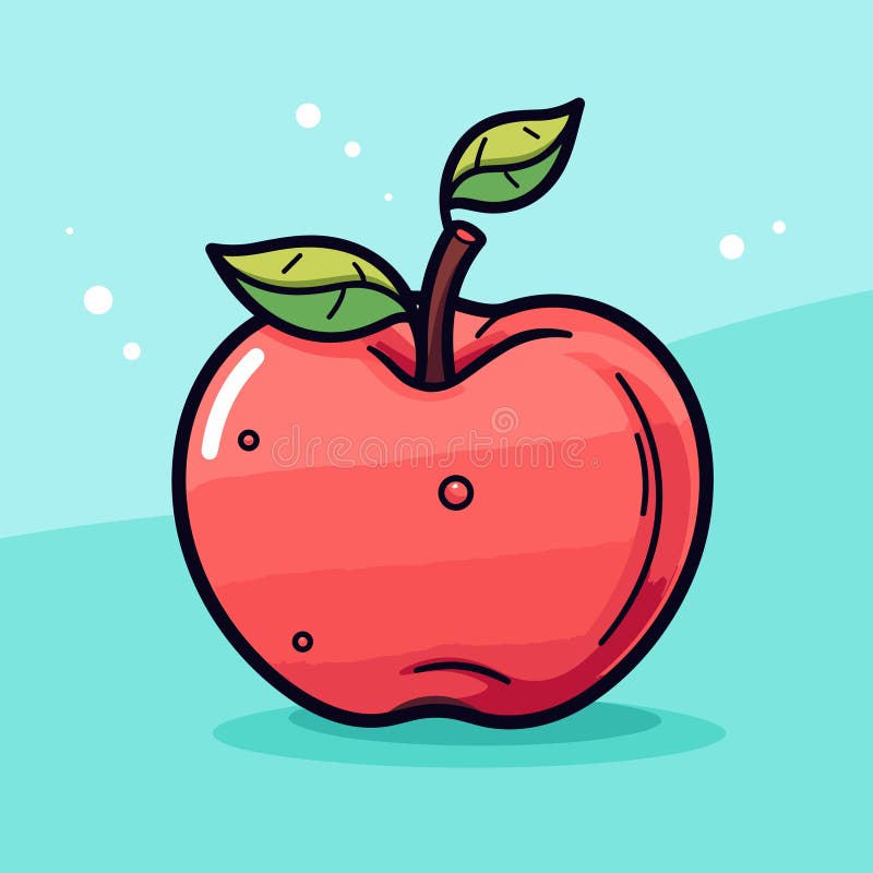 Apple. Apple Hand-drawn Comic Illustration. Vector Doodle Style Cartoon ...