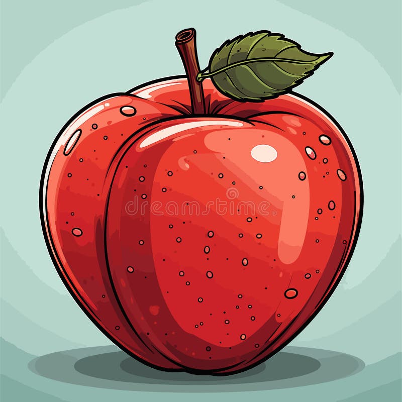 Apple. Apple Hand-drawn Comic Illustration. Vector Doodle Style Cartoon ...