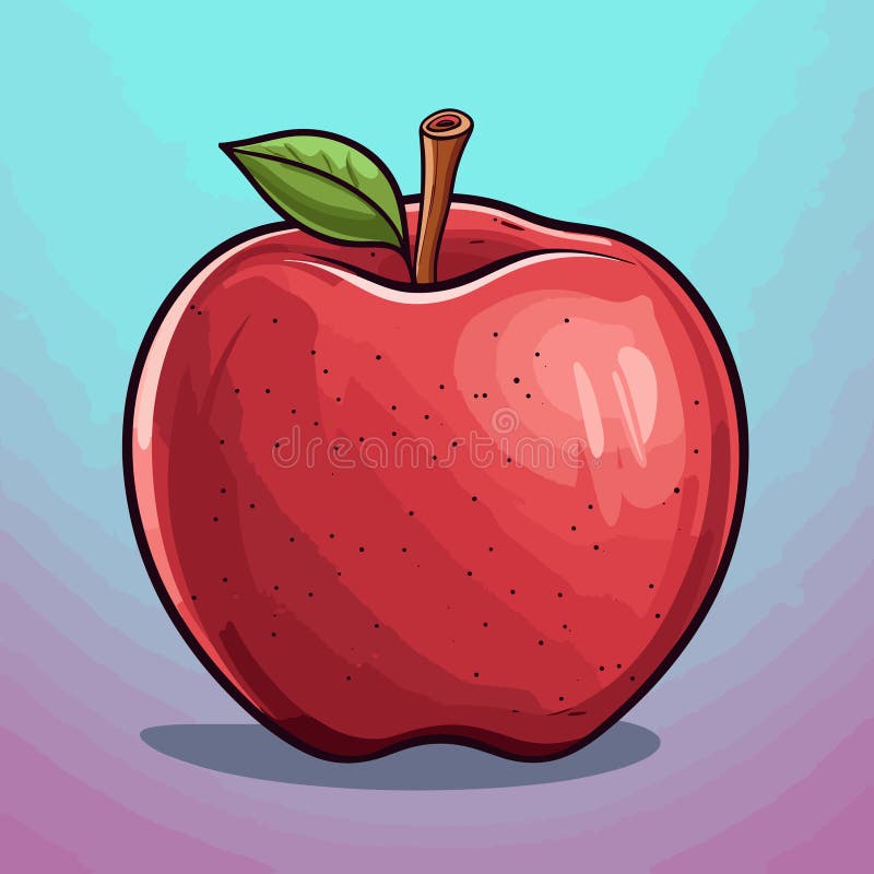 Apple. Apple Hand-drawn Comic Illustration. Vector Doodle Style Cartoon ...