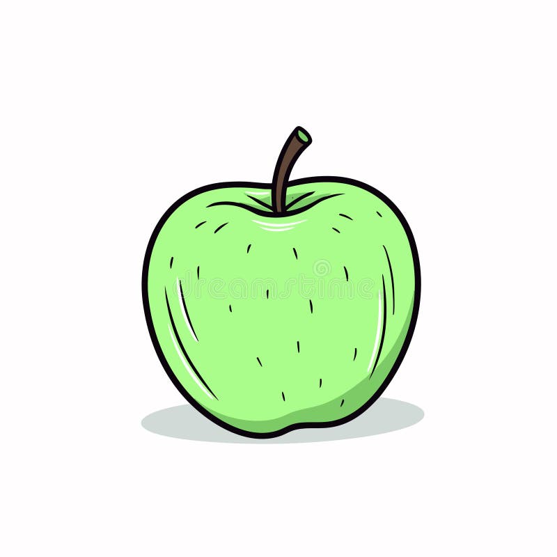 Apple. Apple Hand-drawn Comic Illustration. Vector Doodle Style Cartoon ...