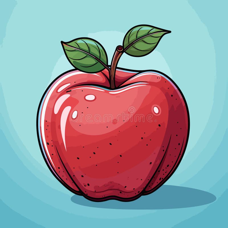 Apple. Apple Hand-drawn Comic Illustration. Vector Doodle Style Cartoon ...