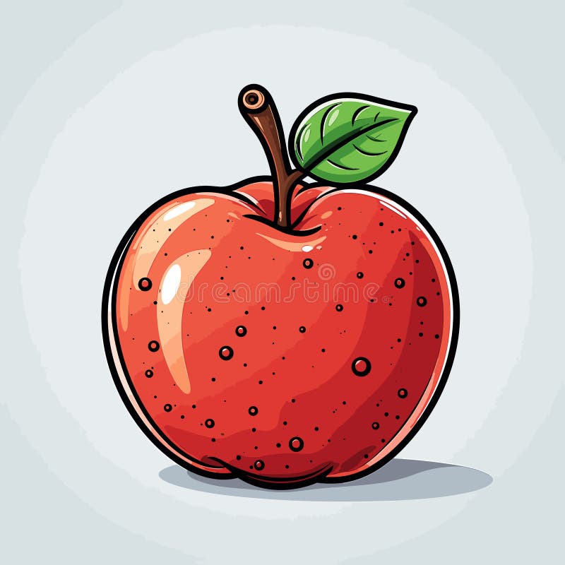 Apple. Apple Hand-drawn Comic Illustration. Vector Doodle Style Cartoon ...