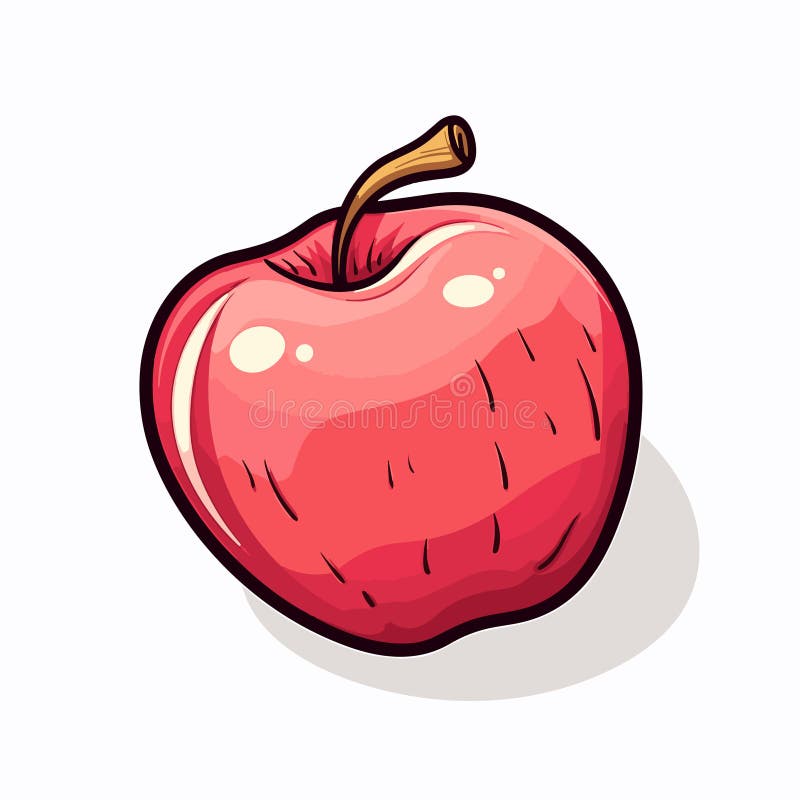 Apple. Apple Hand-drawn Comic Illustration. Vector Doodle Style Cartoon ...
