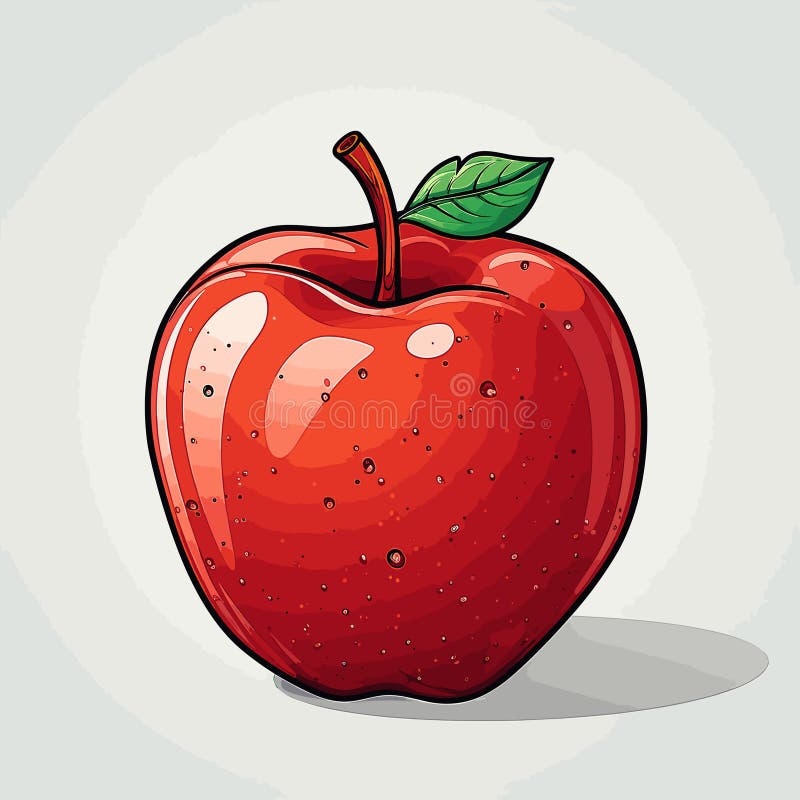 Apple. Apple Hand-drawn Comic Illustration. Vector Doodle Style Cartoon ...
