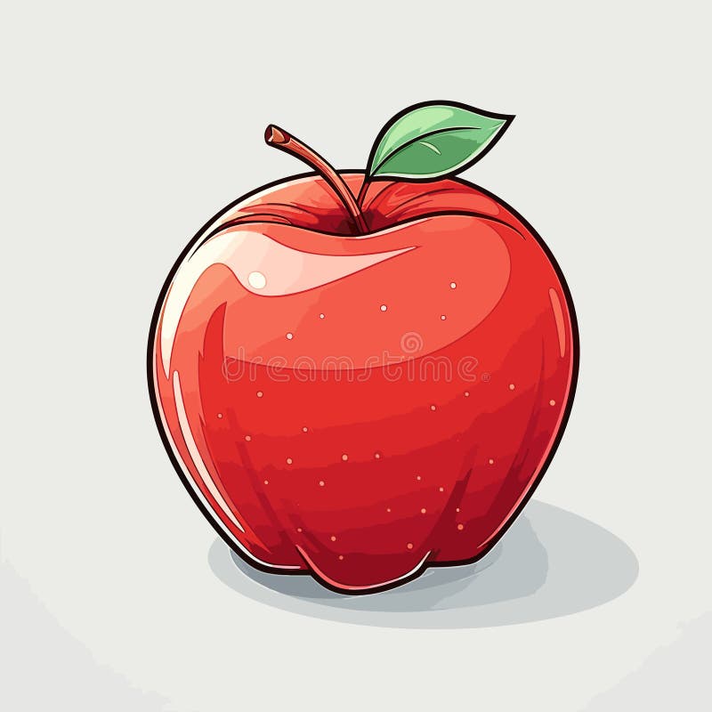 Apple. Apple Hand-drawn Comic Illustration. Vector Doodle Style Cartoon ...