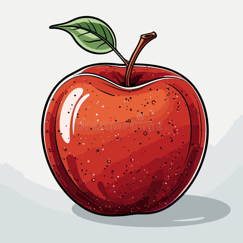 Apple. Apple Hand-drawn Comic Illustration. Vector Doodle Style Cartoon ...