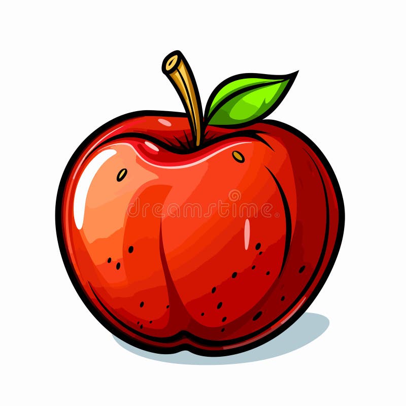 Apple. Apple Hand-drawn Comic Illustration. Vector Doodle Style Cartoon ...