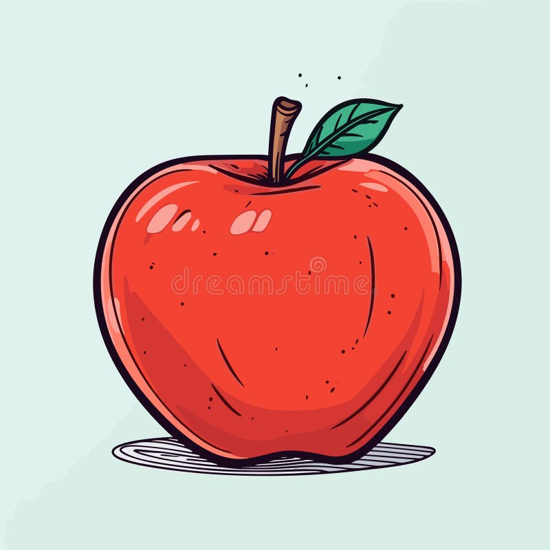 Apple. Apple Hand-drawn Comic Illustration. Vector Doodle Style Cartoon ...