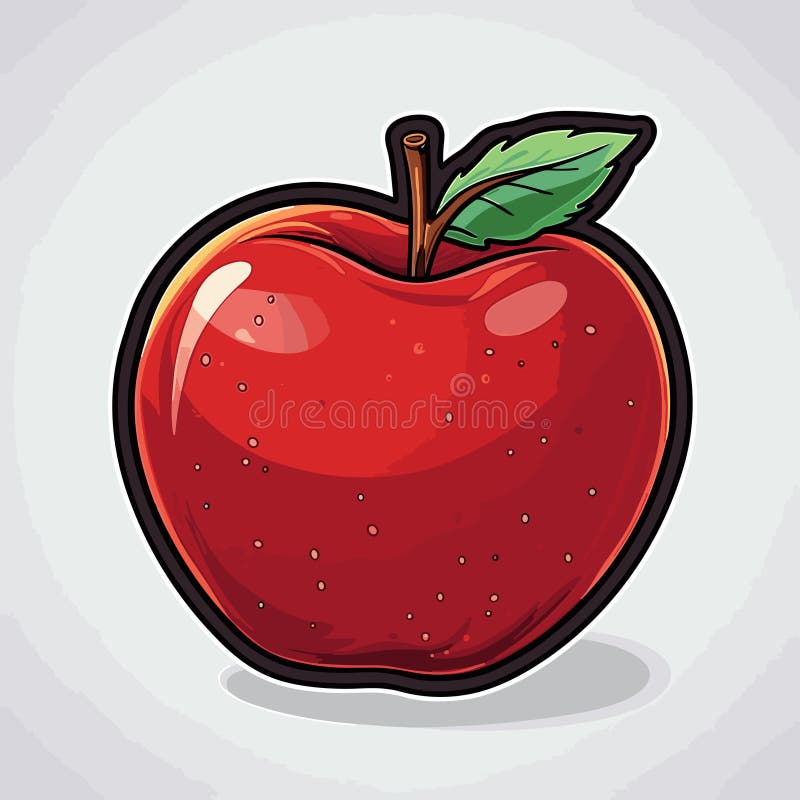 Apple. Apple Hand-drawn Comic Illustration. Vector Doodle Style Cartoon ...