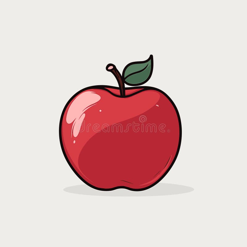 Apple. Apple Hand-drawn Comic Illustration. Vector Doodle Style Cartoon ...