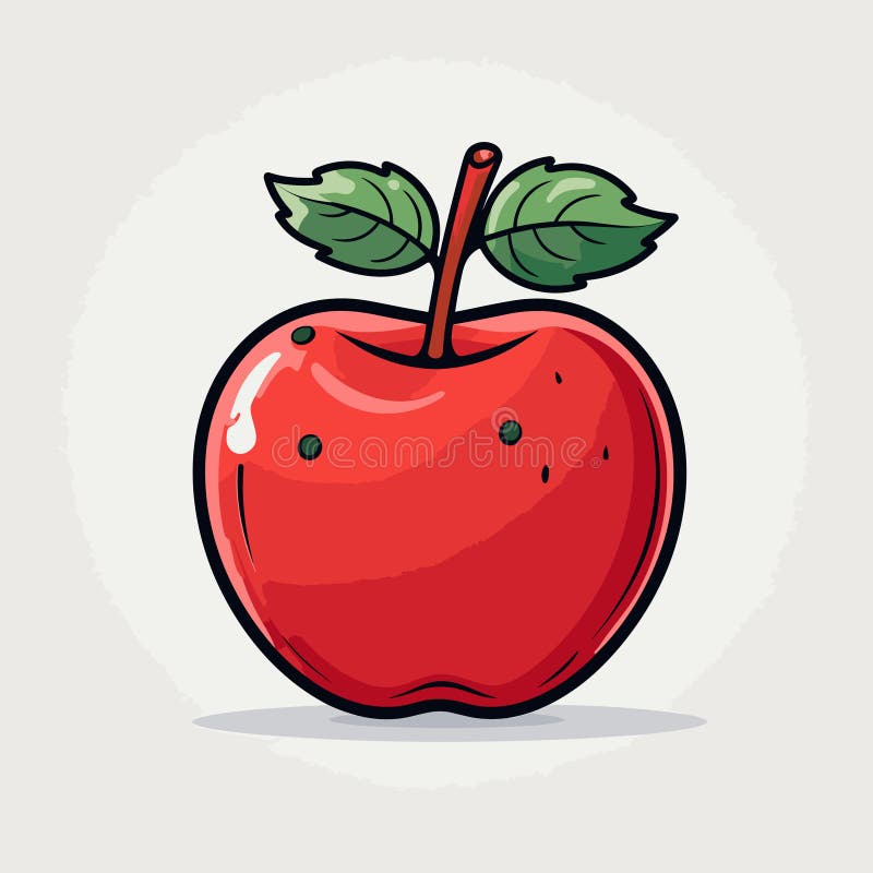 Apple. Apple Hand-drawn Comic Illustration. Vector Doodle Style Cartoon ...