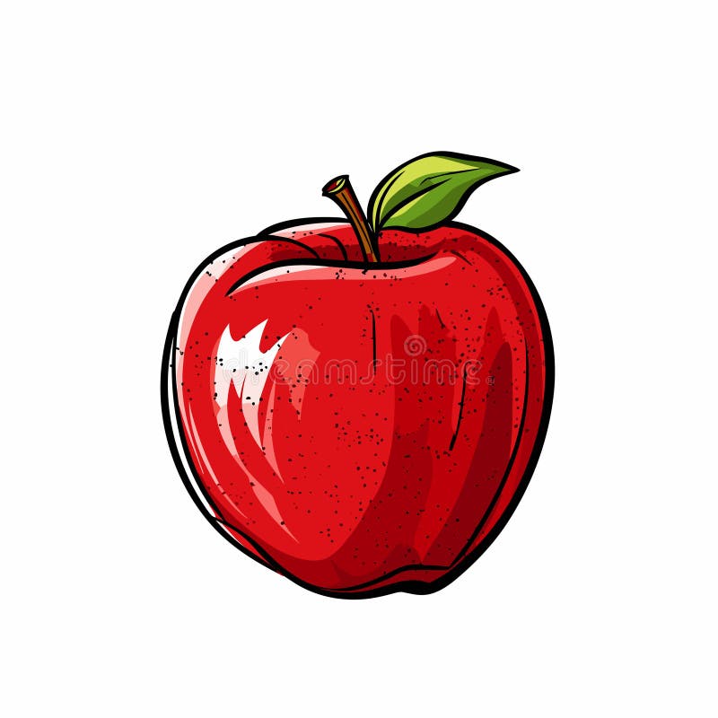 Apple. Apple Hand-drawn Comic Illustration. Vector Doodle Style Cartoon ...
