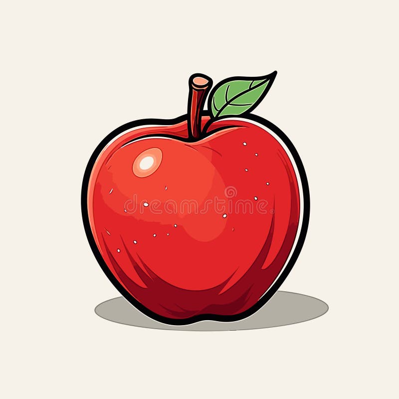 Apple. Apple Hand-drawn Comic Illustration. Vector Doodle Style Cartoon ...