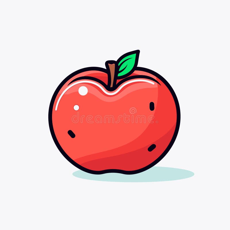 Apple. Apple Hand-drawn Comic Illustration. Vector Doodle Style Cartoon ...