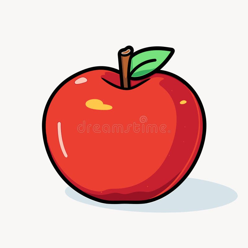 Apple. Apple Hand-drawn Comic Illustration. Vector Doodle Style Cartoon ...