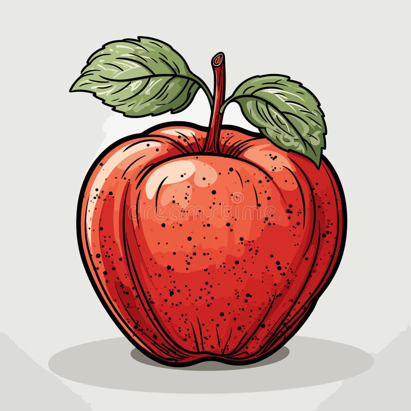 Apple. Apple Hand-drawn Comic Illustration. Vector Doodle Style Cartoon ...