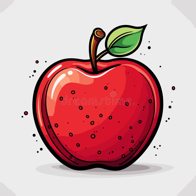 Apple. Apple Hand-drawn Comic Illustration. Vector Doodle Style Cartoon ...