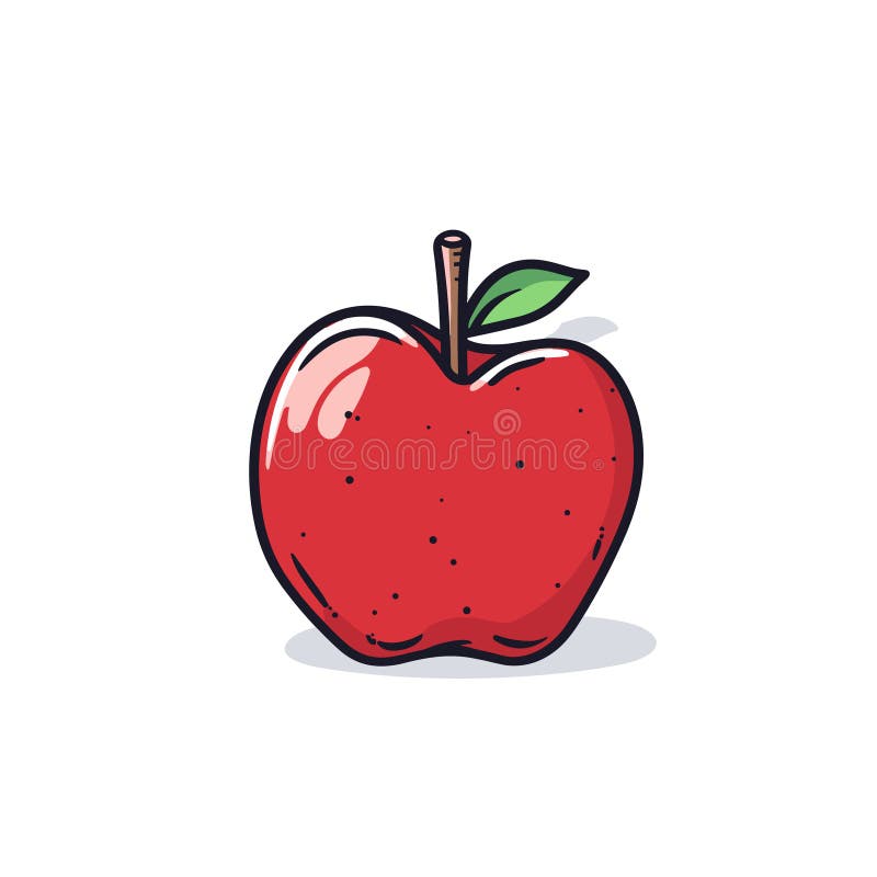 Apple. Apple Hand-drawn Comic Illustration. Vector Doodle Style Cartoon ...