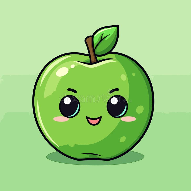 Apple. Apple Hand-drawn Comic Illustration. Vector Doodle Style Cartoon ...