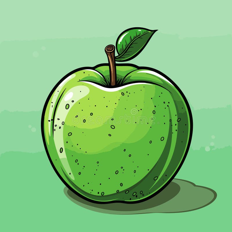 Apple. Apple Hand-drawn Comic Illustration. Vector Doodle Style Cartoon ...
