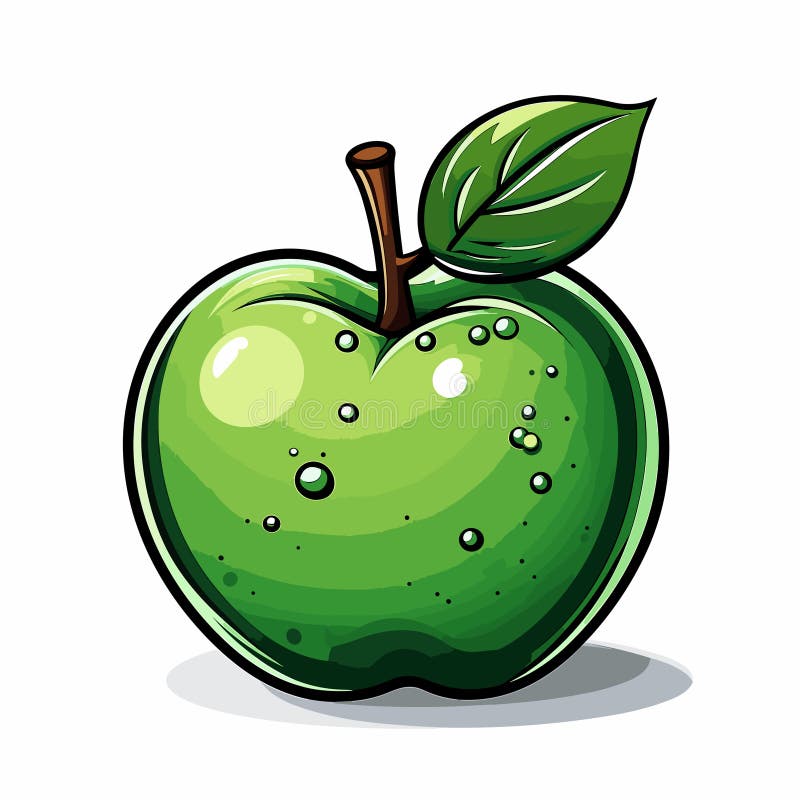 Apple. Apple Hand-drawn Comic Illustration. Vector Doodle Style Cartoon ...