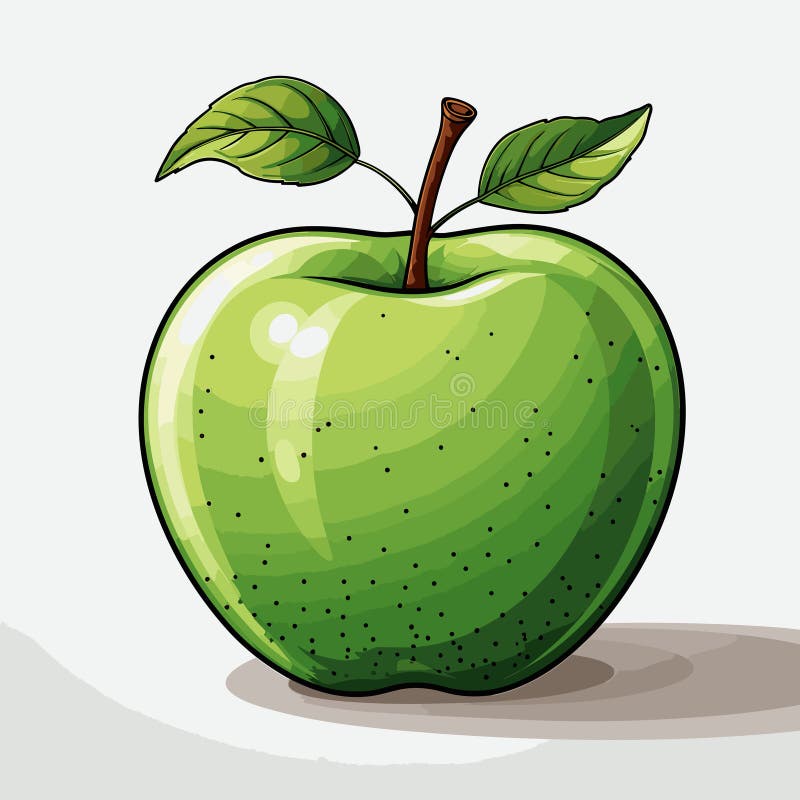 Apple. Apple Hand-drawn Comic Illustration. Vector Doodle Style Cartoon ...