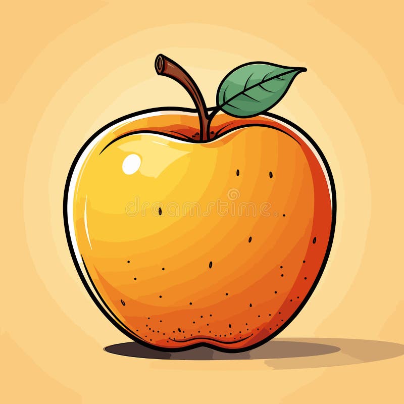 Apple. Apple Hand-drawn Comic Illustration. Vector Doodle Style Cartoon ...