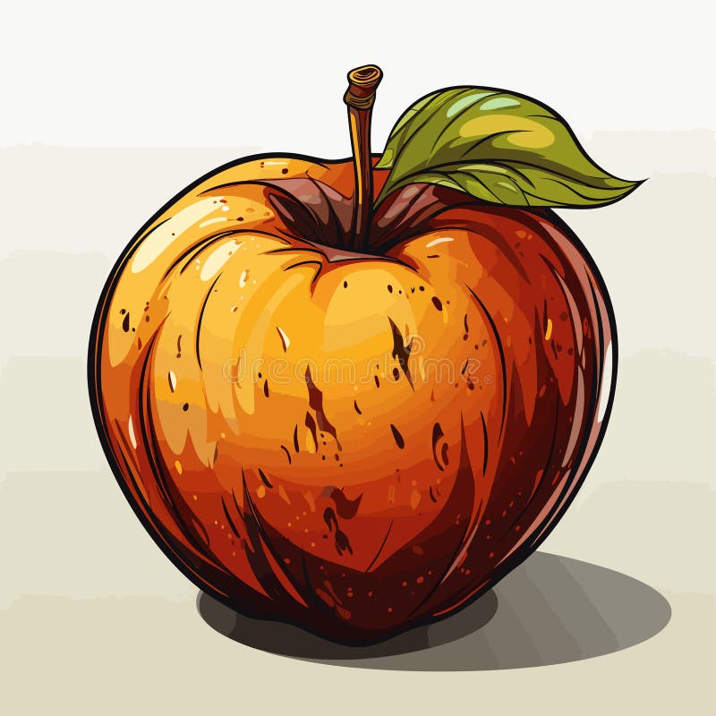Apple. Apple Hand-drawn Comic Illustration. Vector Doodle Style Cartoon ...
