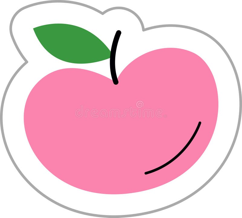 Apple Hand Drawn Sticker stock vector. Illustration of organic - 328926202