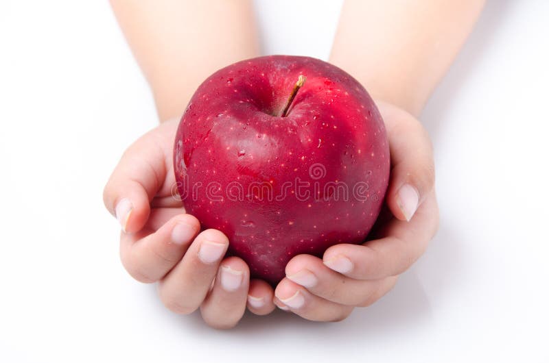 Apple stock image. Image of summer, giving, hand, food - 58240875