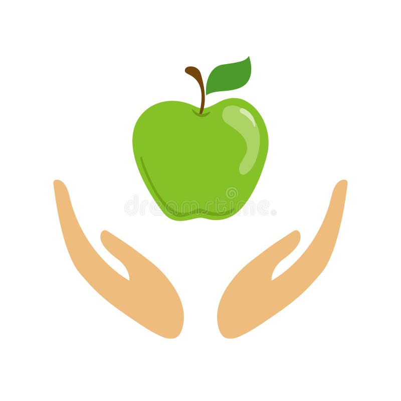 Apple in Hand. Illustration Stock Illustration - Illustration of vector ...