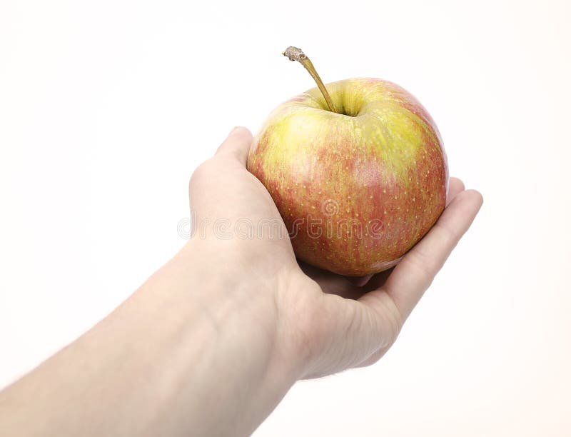 Apple in hand stock photo. Image of healthy, woman, color - 46465200
