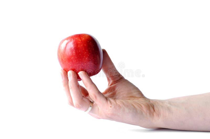 Apple in a hand stock image. Image of bite, hand, diet - 876735
