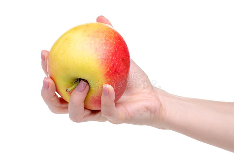 Apple in hand stock image. Image of holding, finger - 178900927