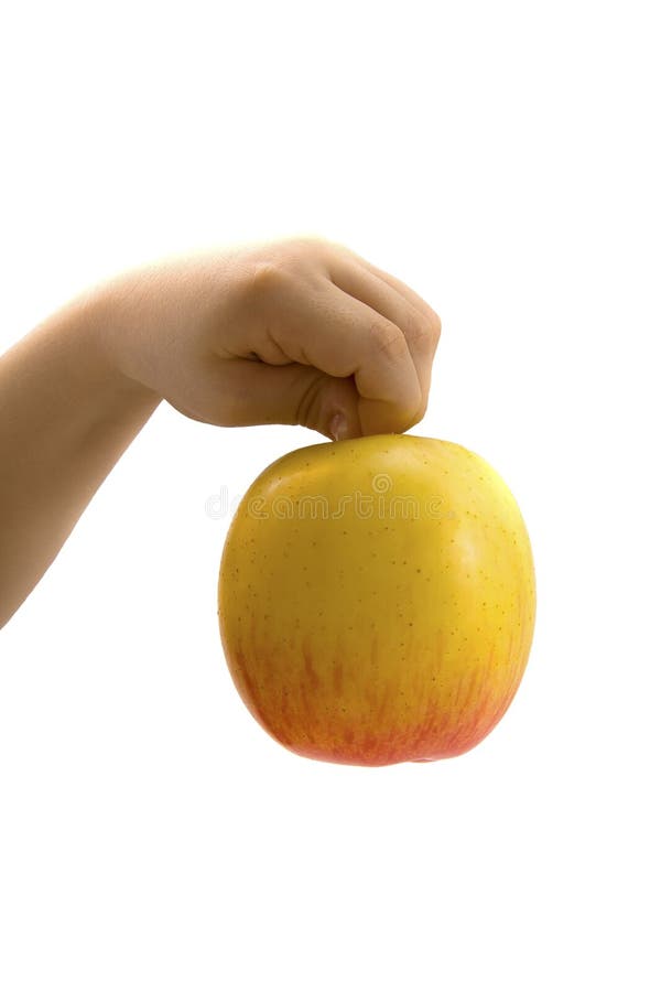 Apple in hand stock image. Image of holding, human, closeup - 37913283