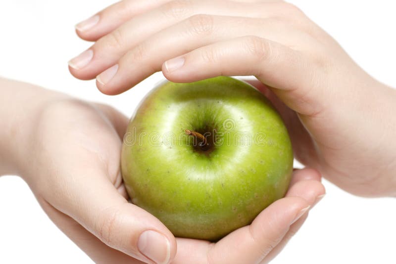 Apple in hands stock photo. Image of human, creation - 47150860