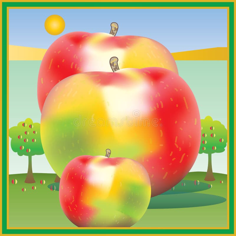 Apple harvest time stock vector. Illustration of giant - 58313307