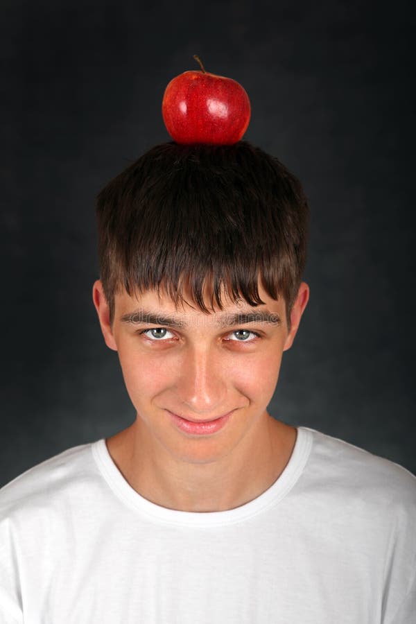 Young Man with an Apple stock image. Image of food, health - 105261565