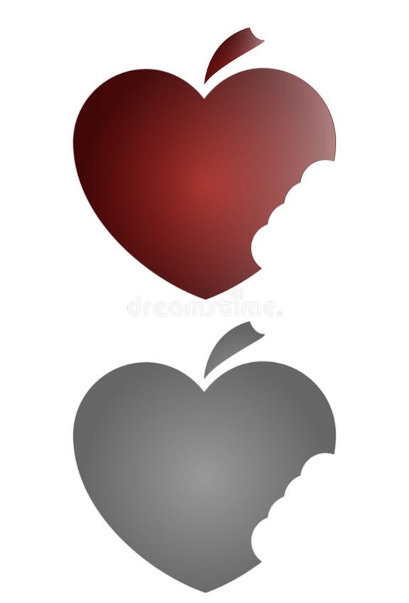Apple heart stock vector. Illustration of like, food - 15346104