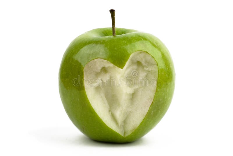 Apple with a heart stock photo. Image of refreshing, diet - 24145926