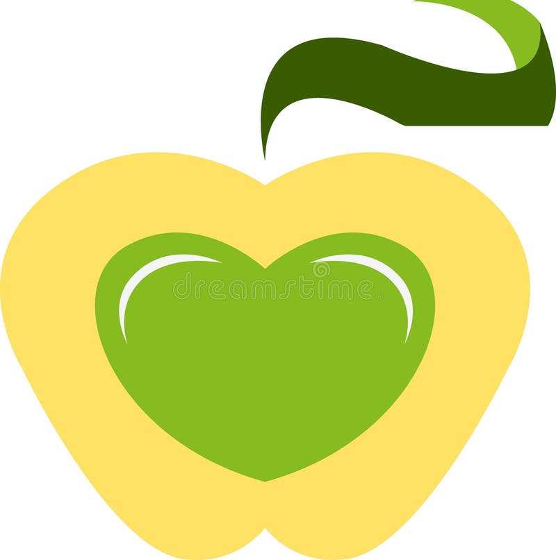 Heart Shaped Apple Logo stock illustration. Illustration of icon - 51906670