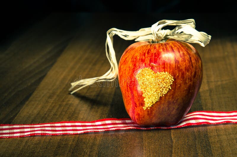 Apple with heart stock photo. Image of concept, love - 48674816