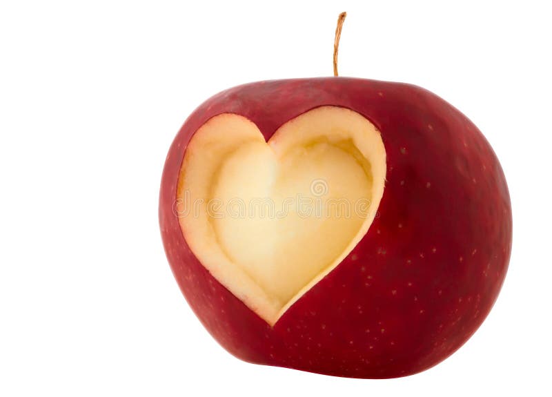 Apple with heart shape stock image. Image of concept - 21263773
