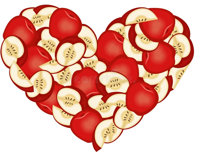 Apple Heart Shaped stock vector. Illustration of vector - 42724431
