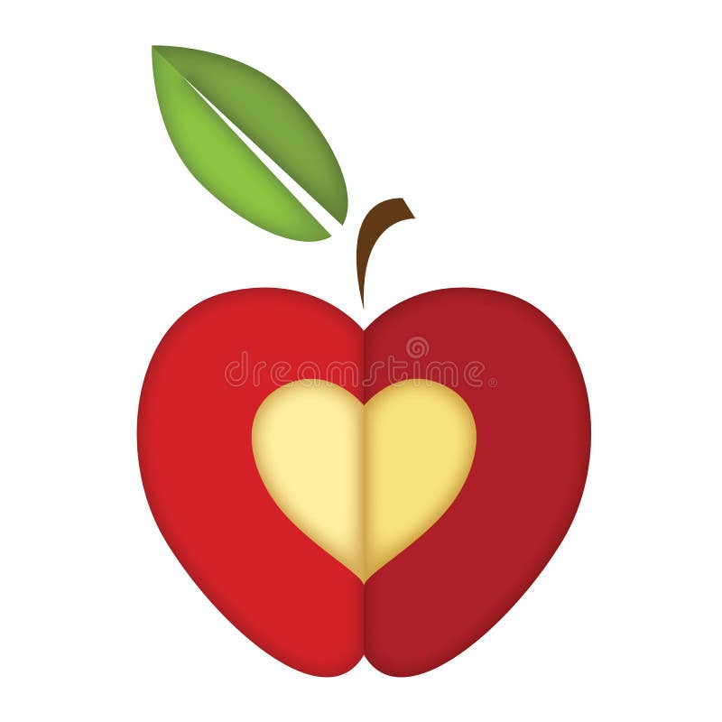 Apple heart stock illustration. Illustration of decorative - 4681880