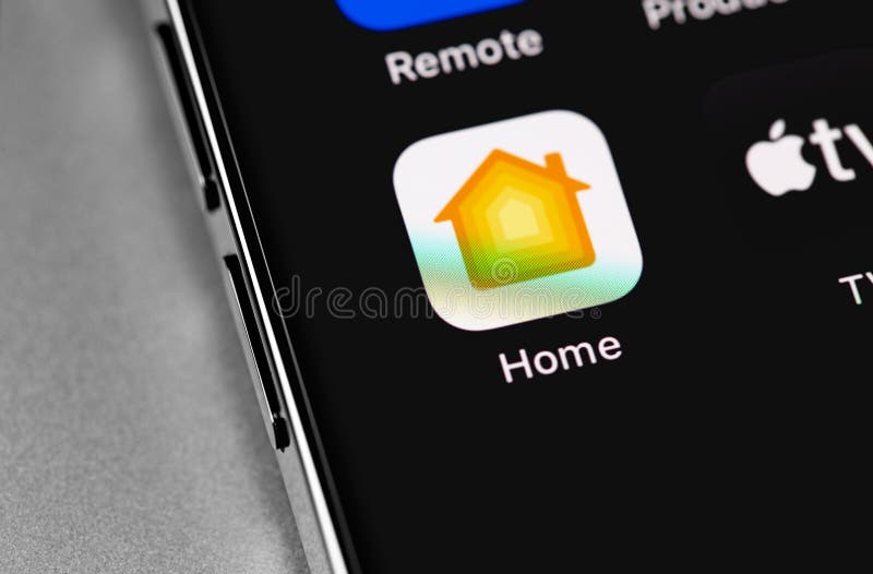 Apple Home Icon Mobile App on Screen IPhone Editorial Photography ...