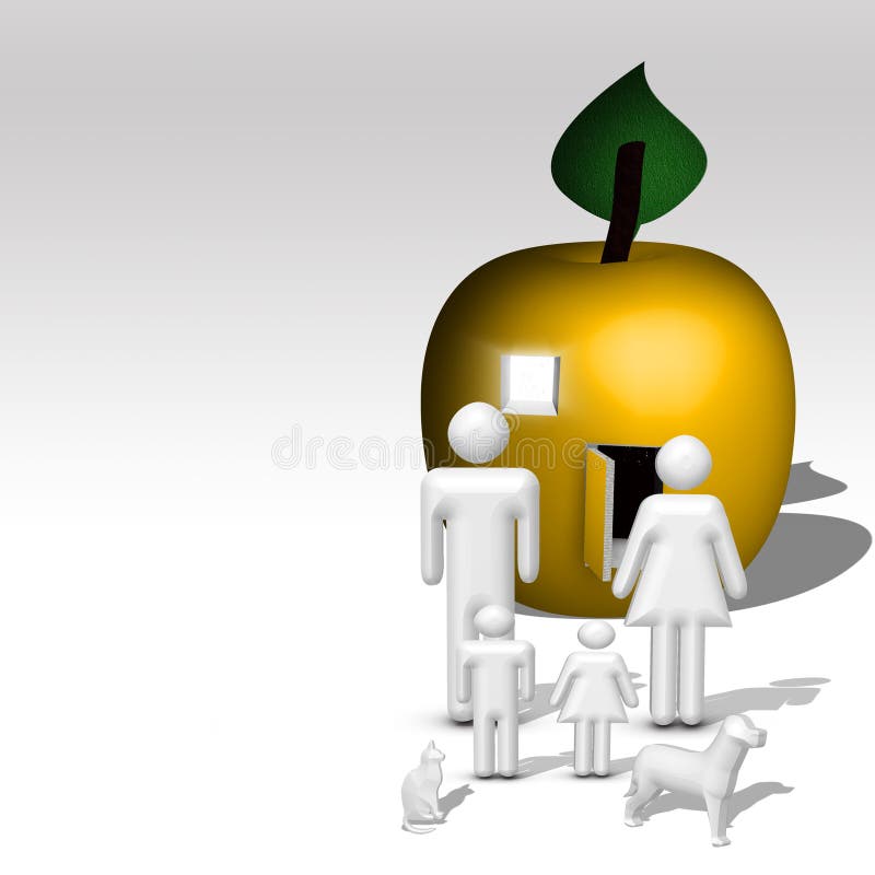 Apple home stock illustration. Illustration of boys, family - 74519234