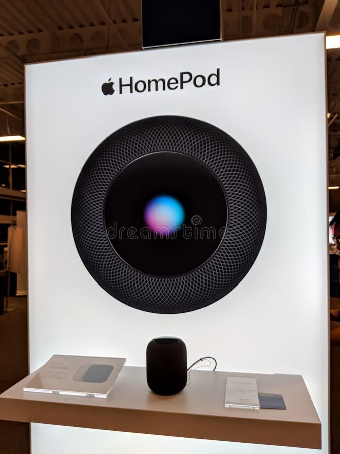 Apple Homepod Siri Assistant on Display Editorial Photo - Image of ...