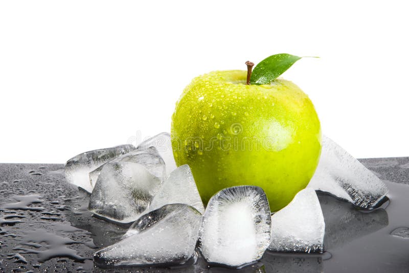 Apple and ice stock photo. Image of tasty, juice, solid - 9253448