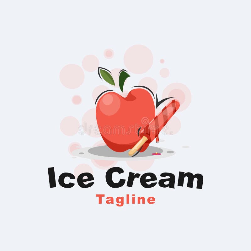 Apple Ice Cream Logo Design Stock Illustration - Illustration of fresh ...